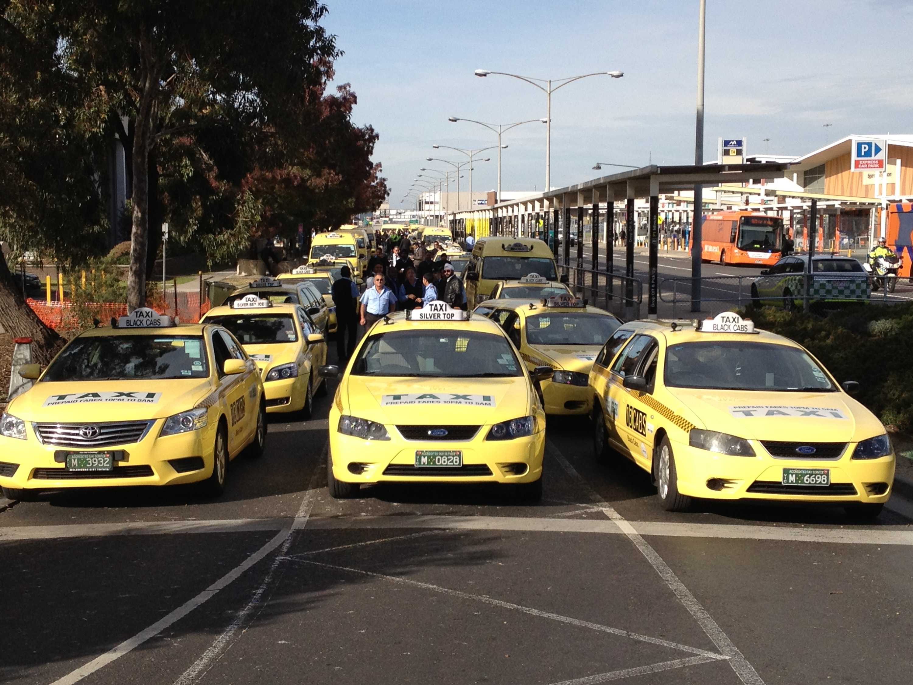 Heated confrontation at airport over taxi protest - ABC News