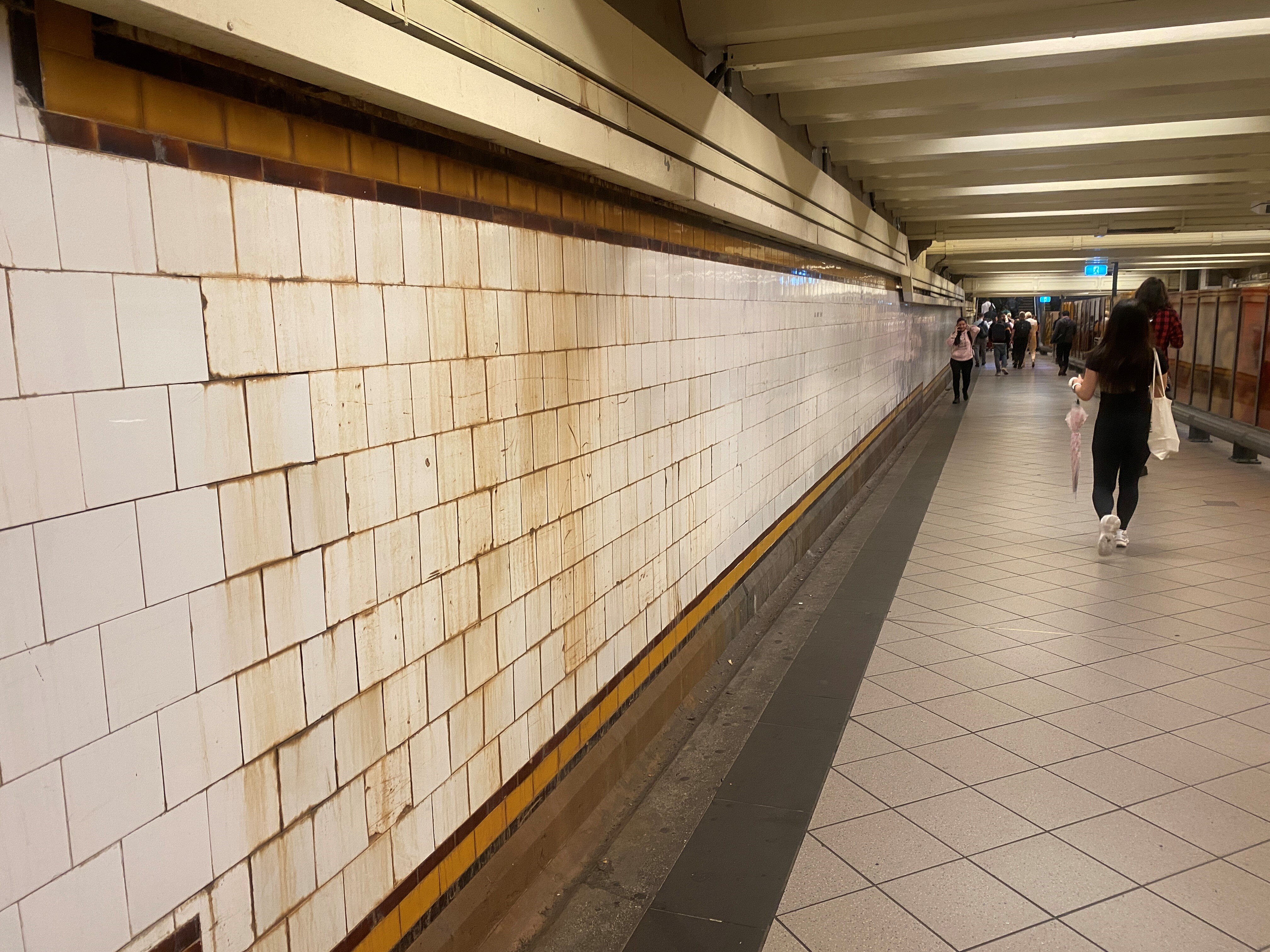 Stained tiles in Flinders Street station underpass protected by ...