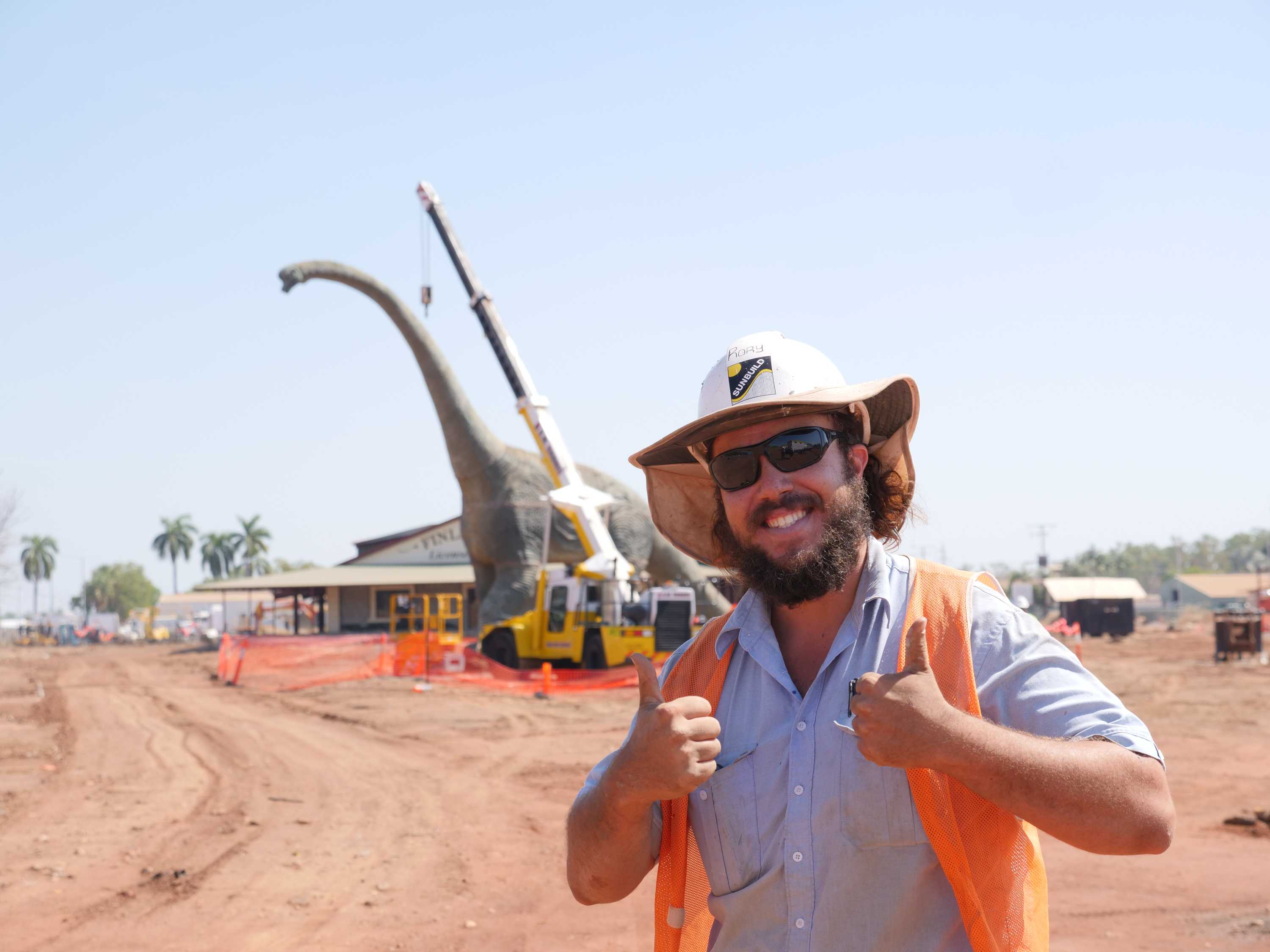 Darwin's resident dinosaur, Big Kev, the latest 'big thing' on the move ...