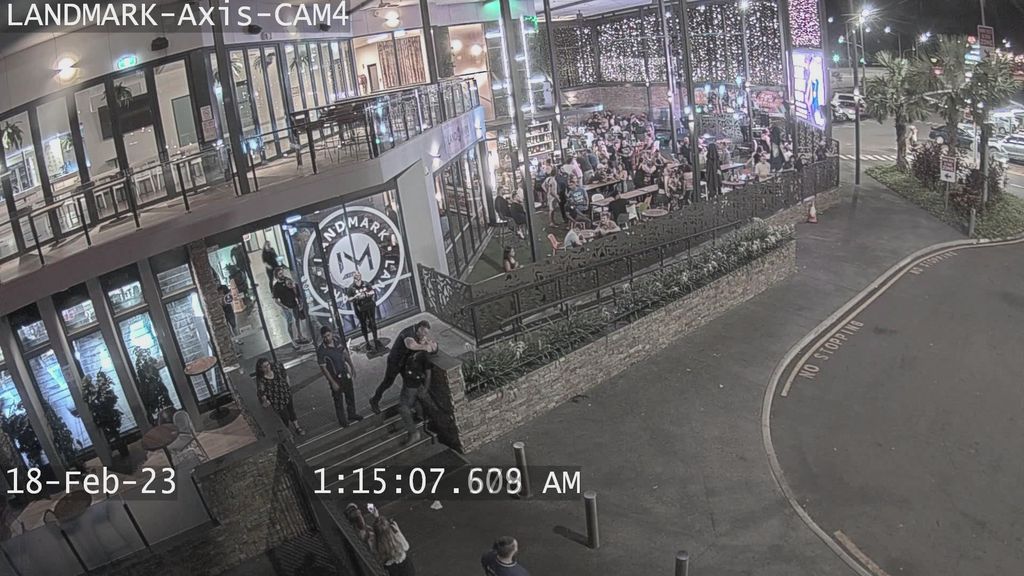 The court was shown footage of bouncer Adam Hall assaulting a patron ...