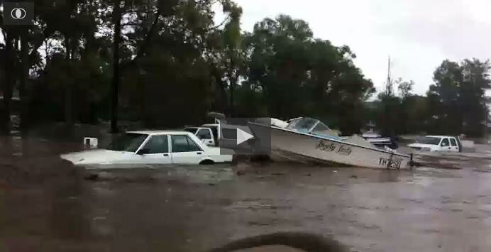 Raw video from Frank and John King as they float along in the Grantham ...