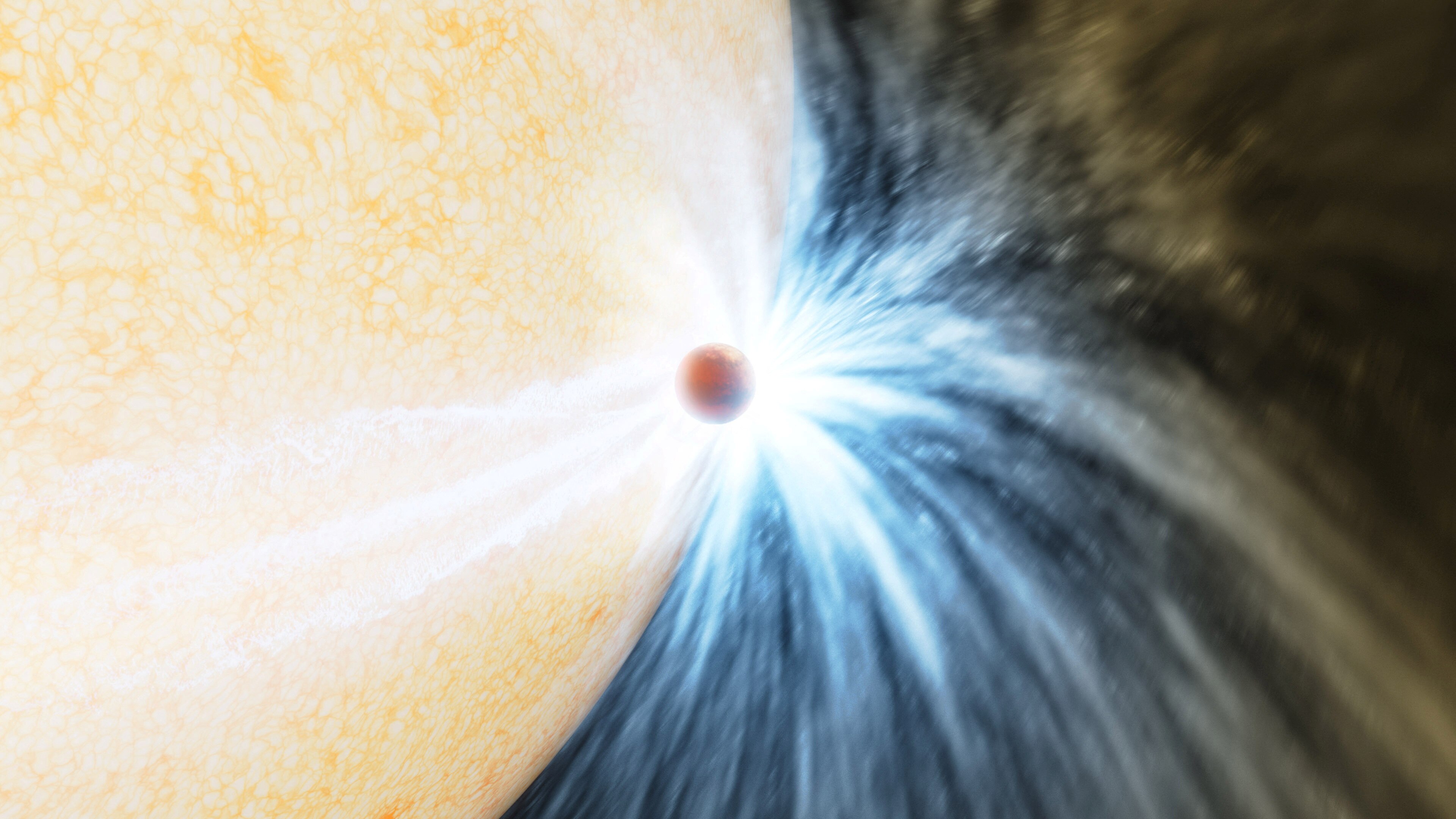 With a gulp and burp, a bloated star swallows a Jupiter-sized planet ...