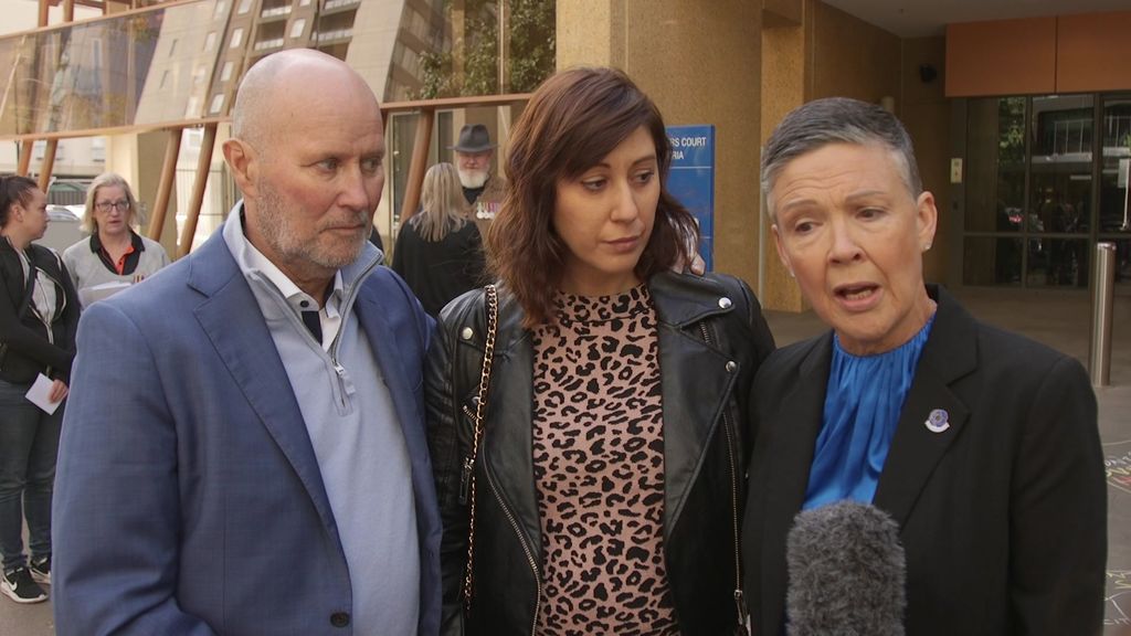Jesse Bird's mother Karen Bird speaks outside court. - ABC News