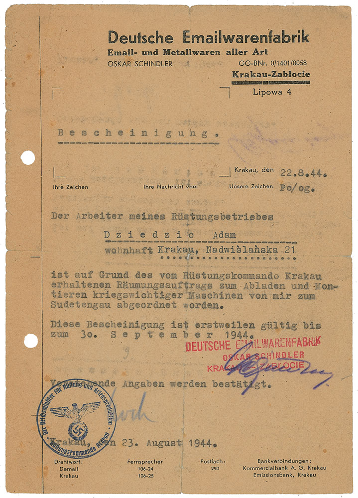 Rare documents relating to Holocaust hero Oskar Schindler put up for ...