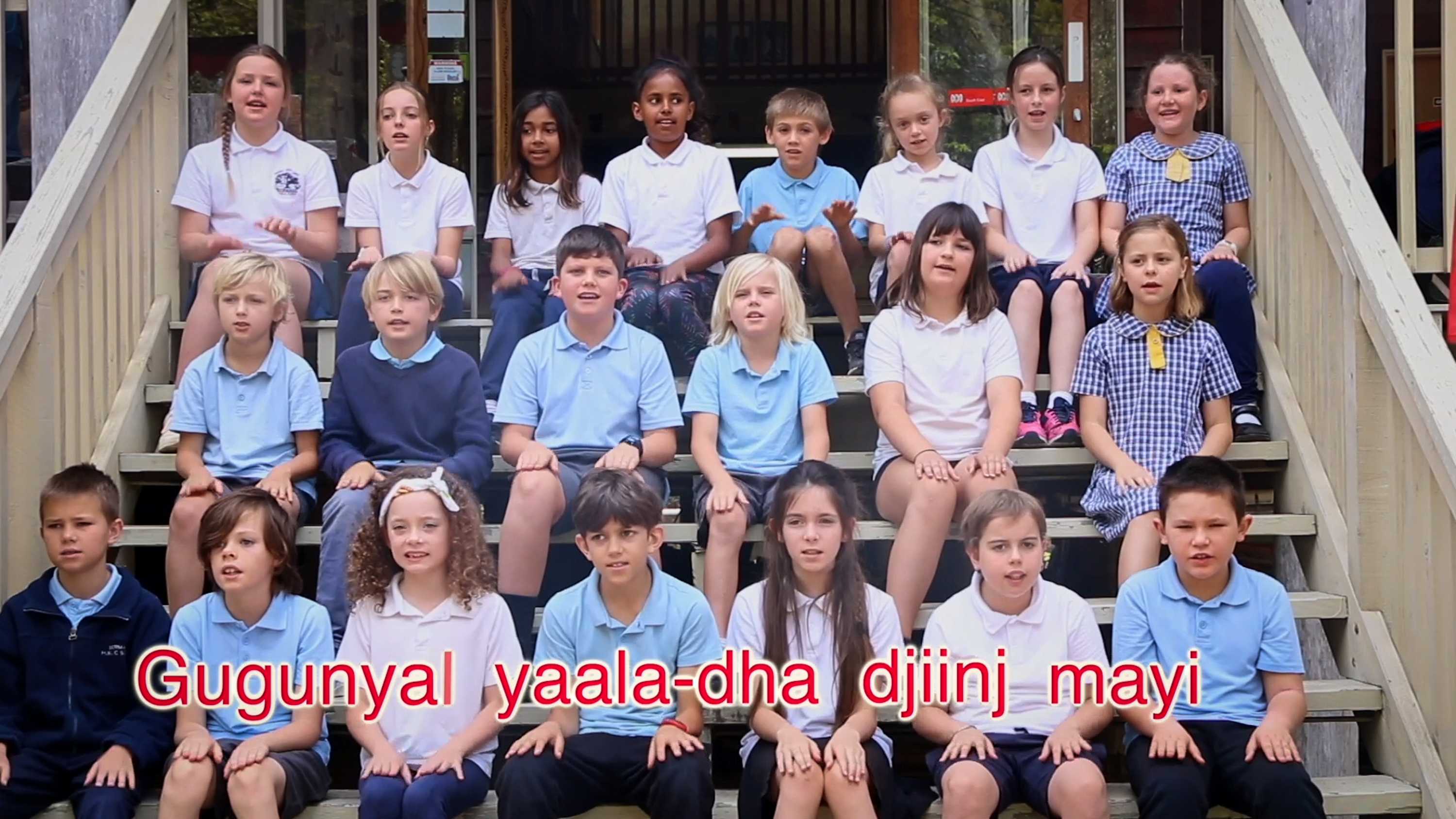 Bermagui students sing Kookaburra song in language. - ABC News