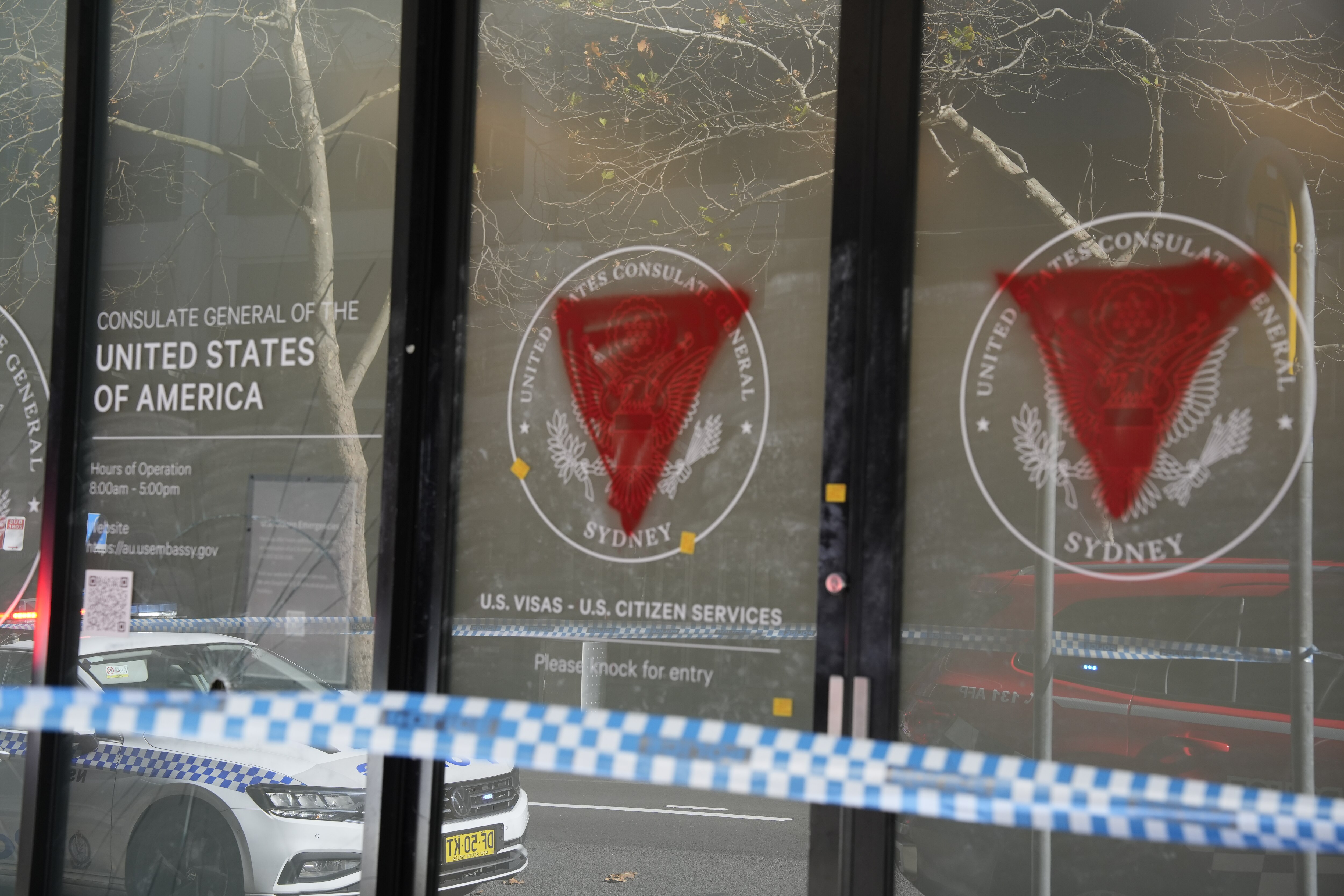 US consulate in Sydney vandalised overnight in suspected politically ...
