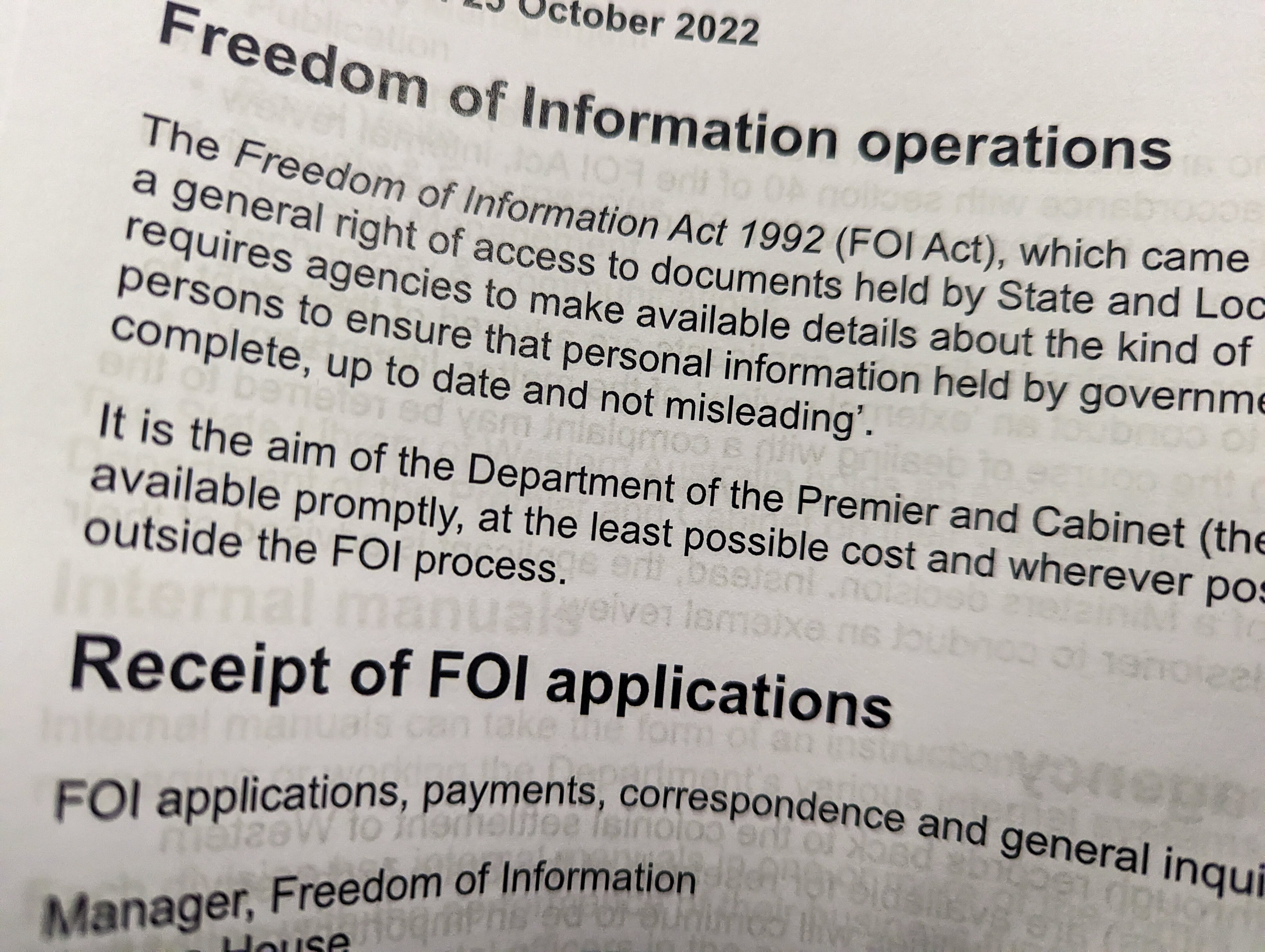 WA Freedom of Information delays as requests to Department of Premier ...