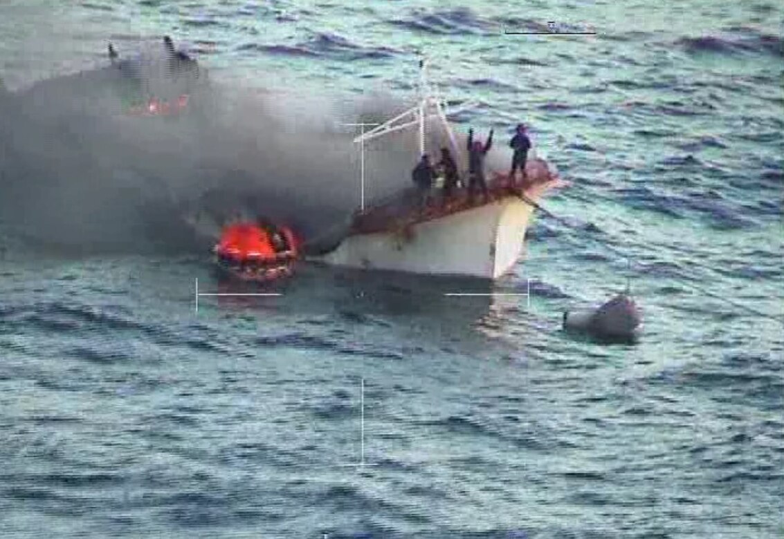 Fishing boat catches fire off WA coast: 15 crew rescued uninjured - ABC ...