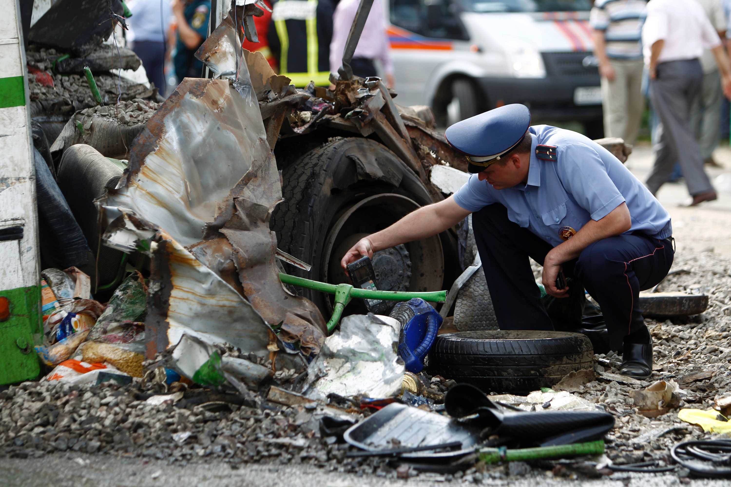 18 killed after gravel truck smashes into bus in Moscow region - ABC News
