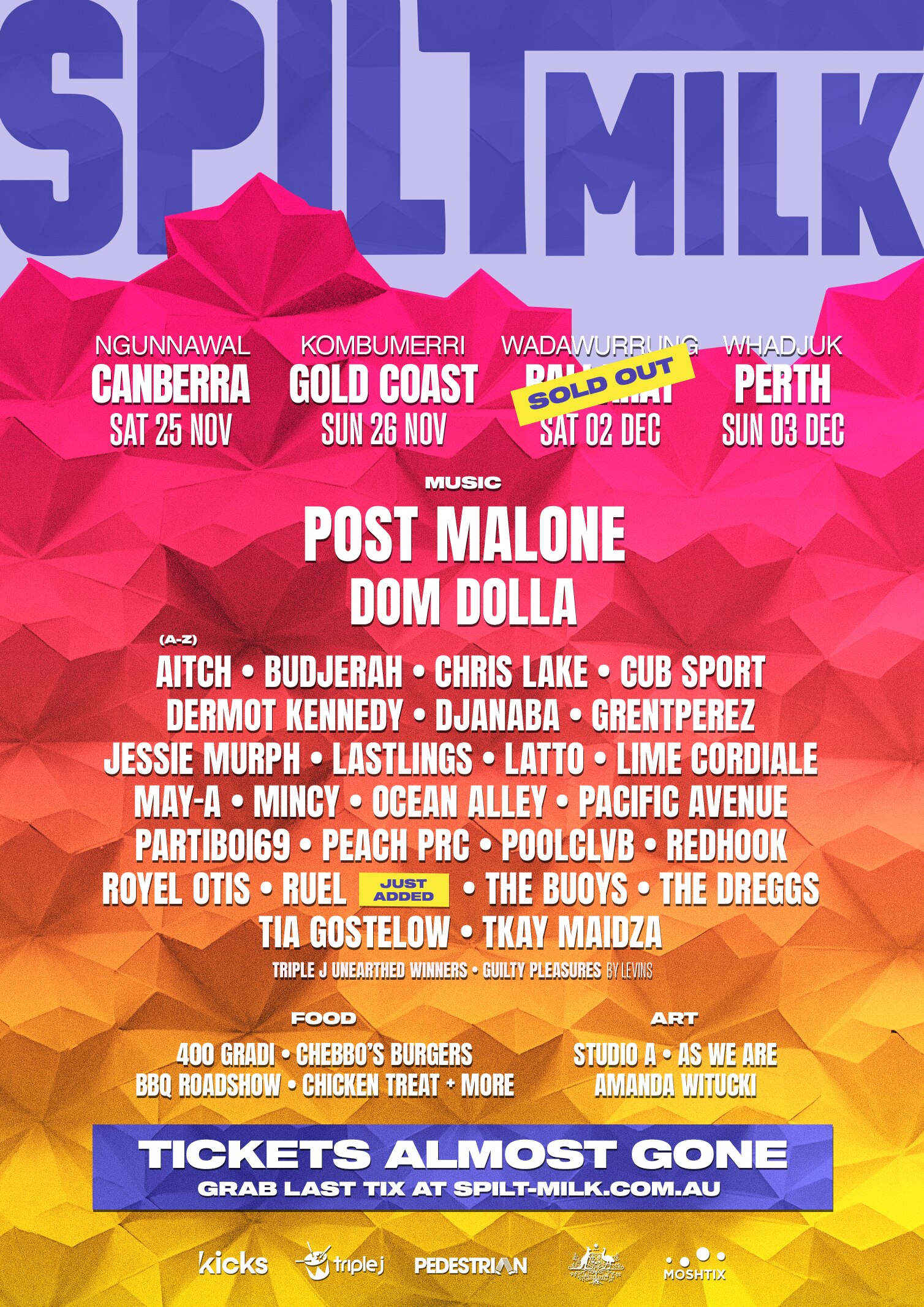 Post Malone, Dom Dolla and Tkay Maidza lead Spilt Milk line-up - triple j