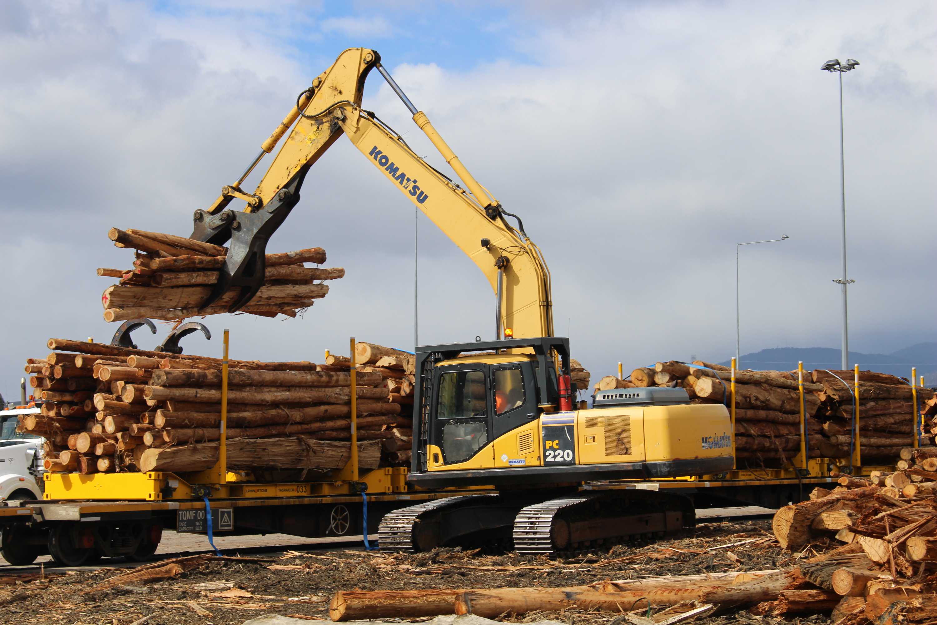 New Tasmanian rail log containers expected to ease road burden - ABC News