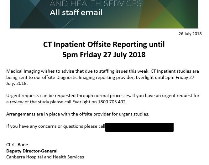 ACT Health cultural problems blamed as Canberra Hospital outsources CT ...
