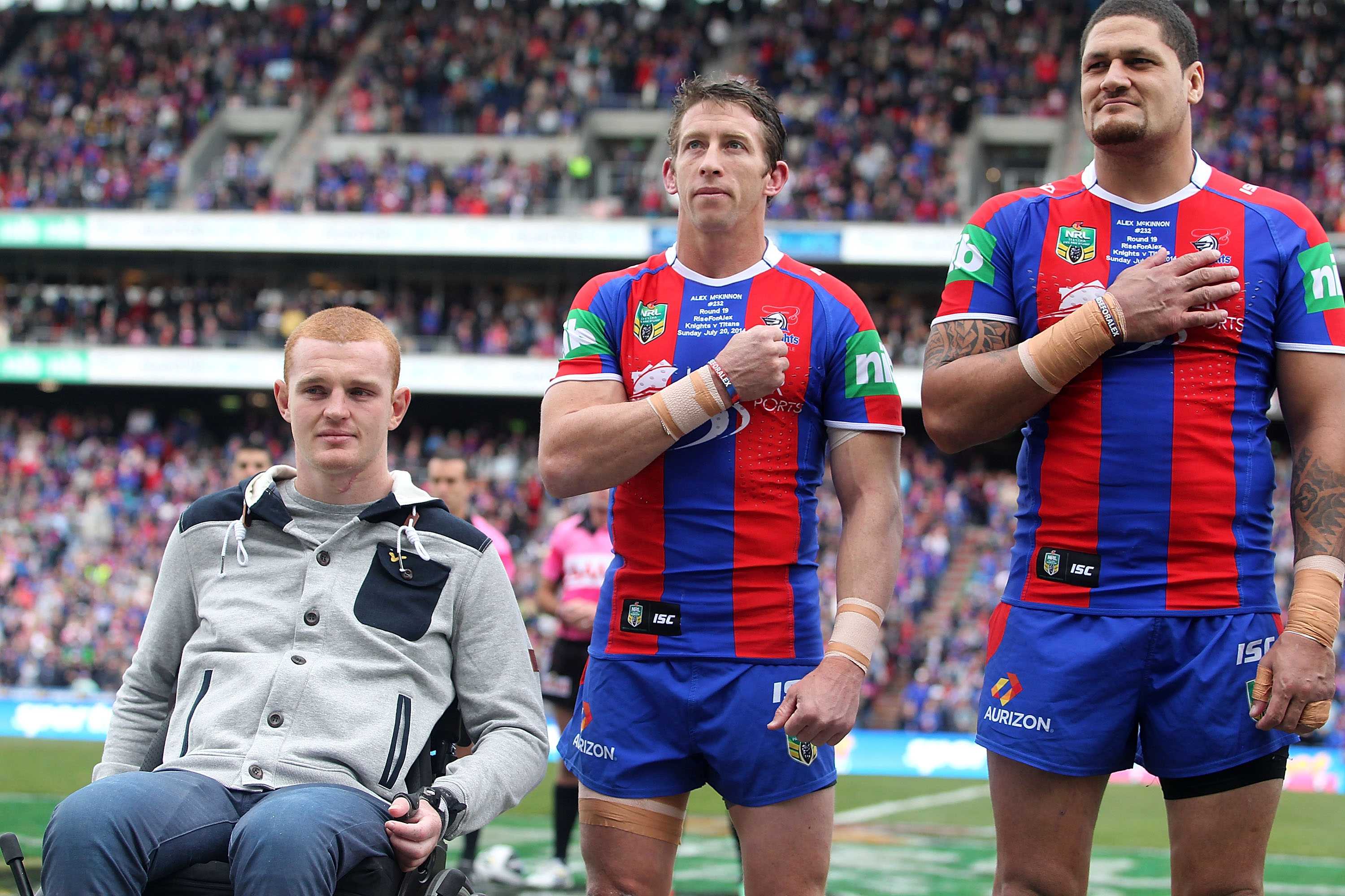 Alex McKinnon stands up for first time since spinal injury, says ...