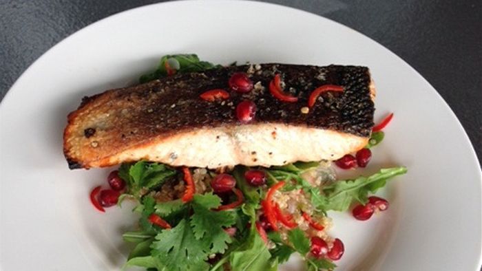 Crispy skinned ocean trout with spicy quinoa salad - ABC News