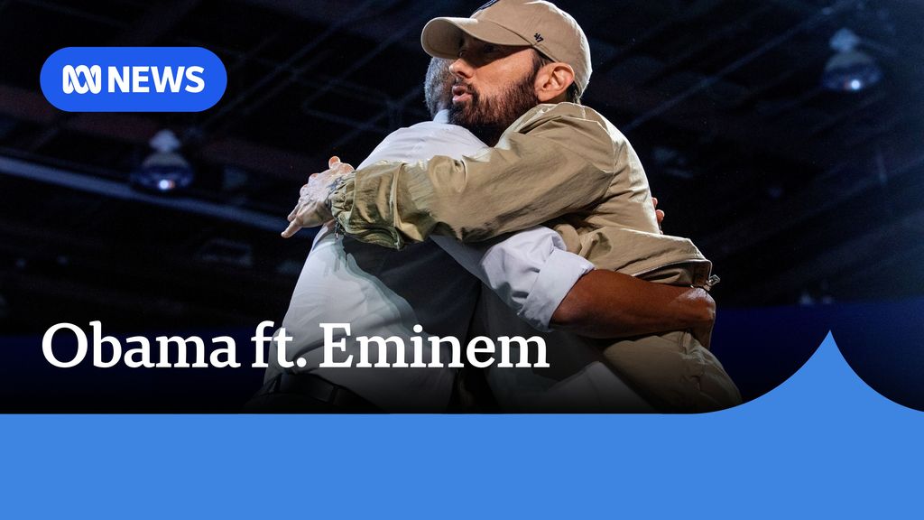 Obama raps 'Lose Yourself' as Eminem supports Harris - ABC News
