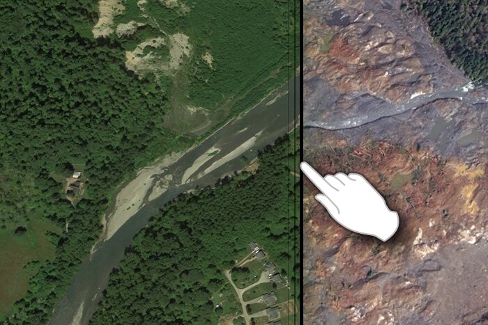 Landslide Before And After Comparison Of Landslide Before And After