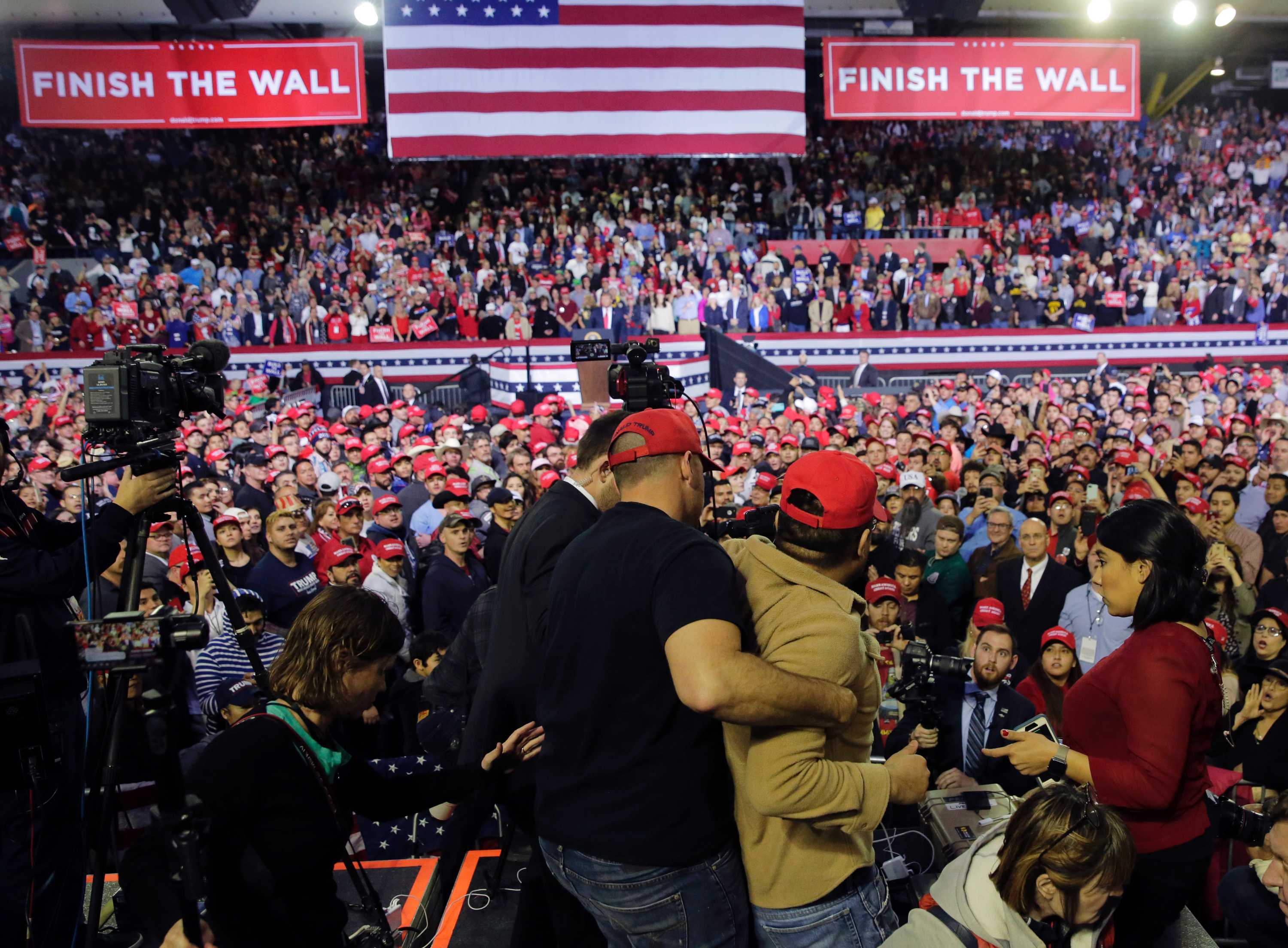 Donald Trump supporter attacks BBC camera operator during border wall ...