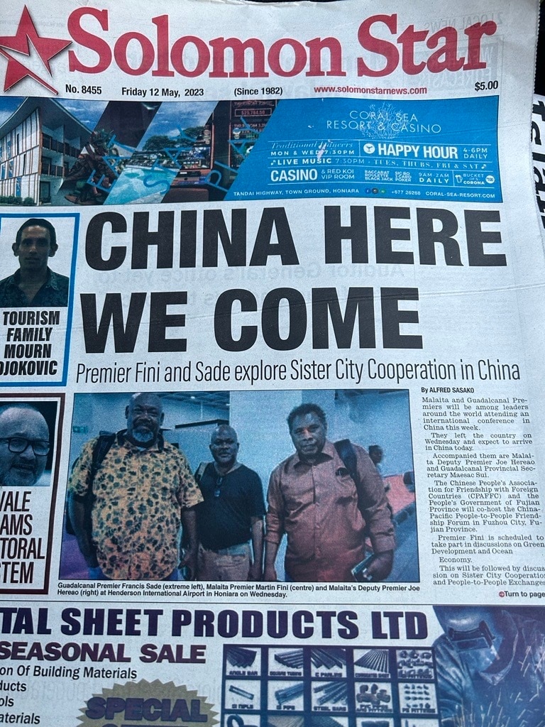 Concerns for journalism after China funds Solomon Islands newspaper in exchange for favourable ...