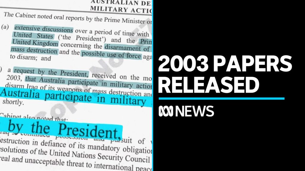 2003 national cabinet papers shed light on war in Iraq - ABC News
