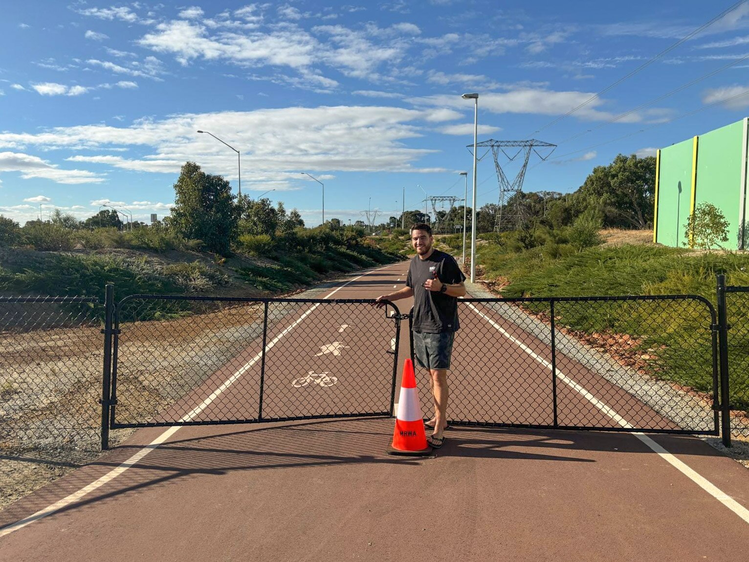 WA cyclist calls for better signage after crashing over unlit black ...