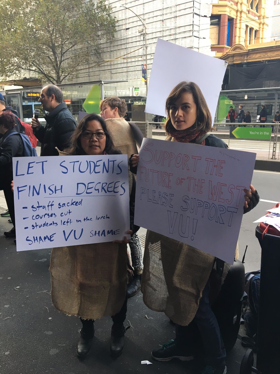 Victoria University students protest over fears sackings have ...