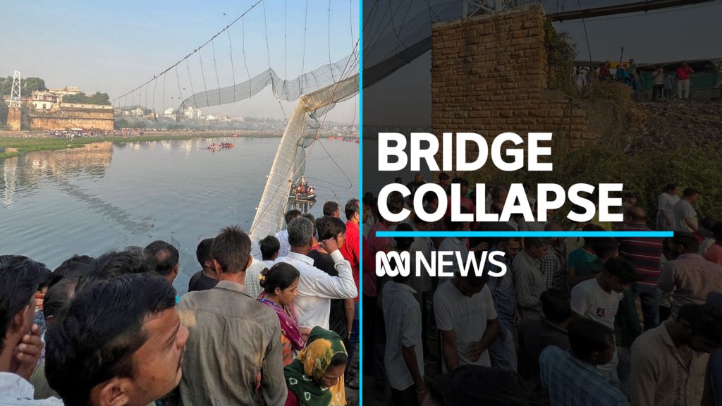 Pedestrian bridge collapses in India - ABC News