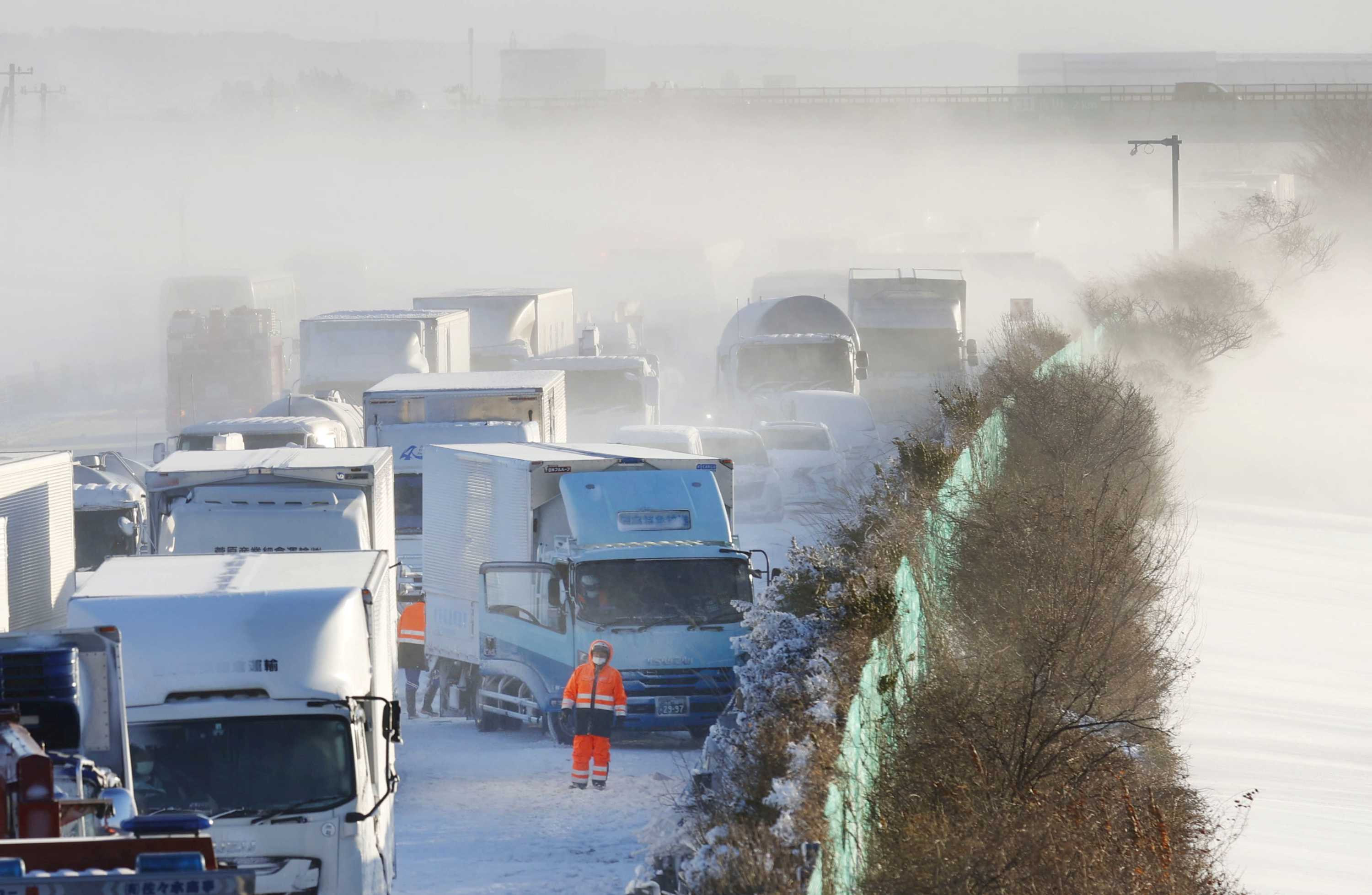 More than 130 vehicles involved in crash during blizzard on Japanese ...