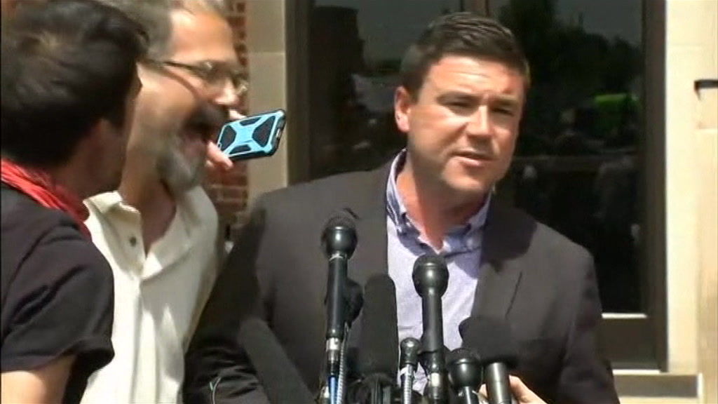 Charlottesville rally organiser Jason Kessler is chased away by angry ...