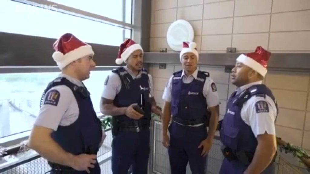 New Zealand police score viral Christmas hit with carol singalong - ABC ...