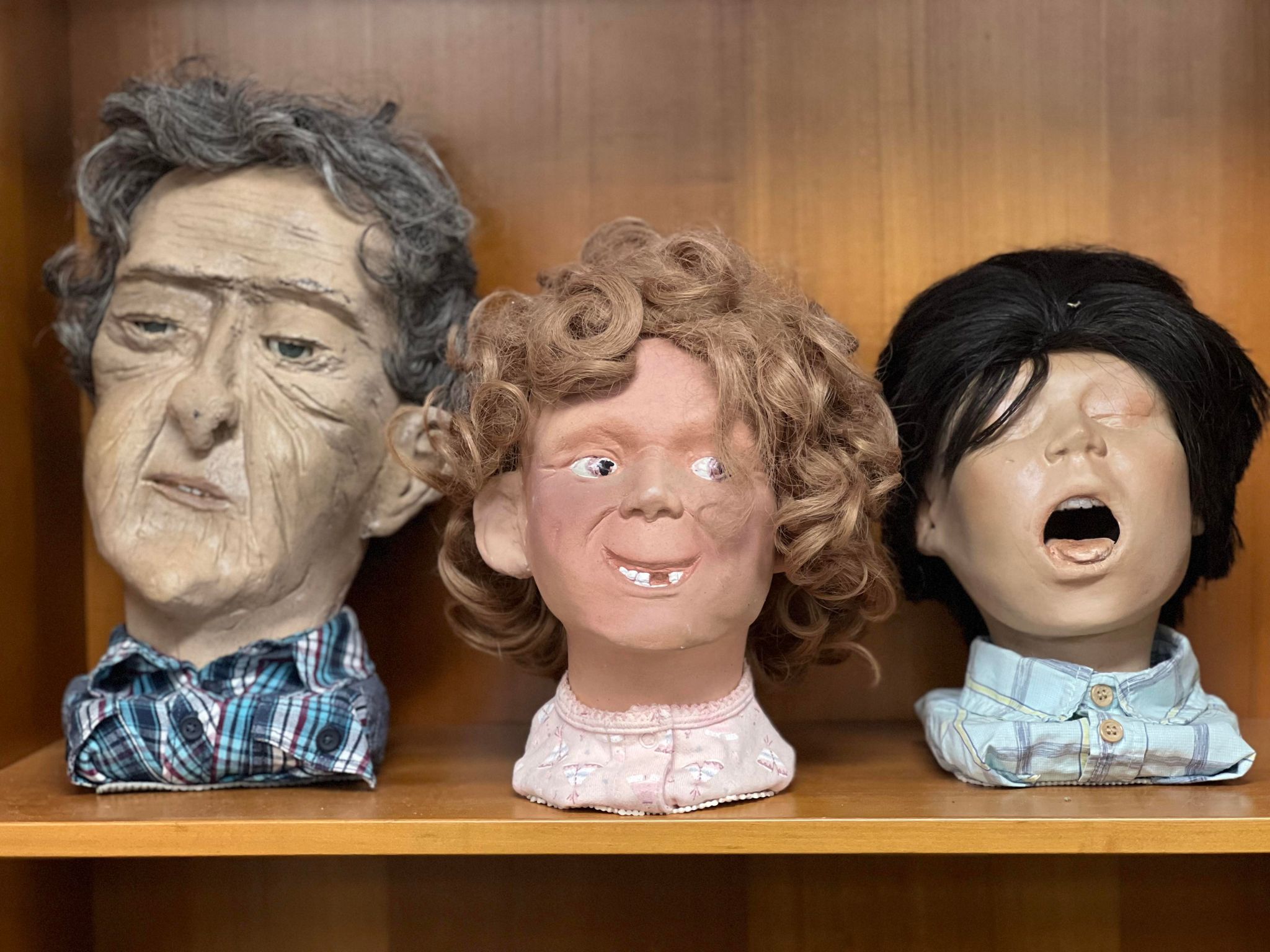 Thirty clay heads from Nostalgia Town theme park pop up at Sunshine ...