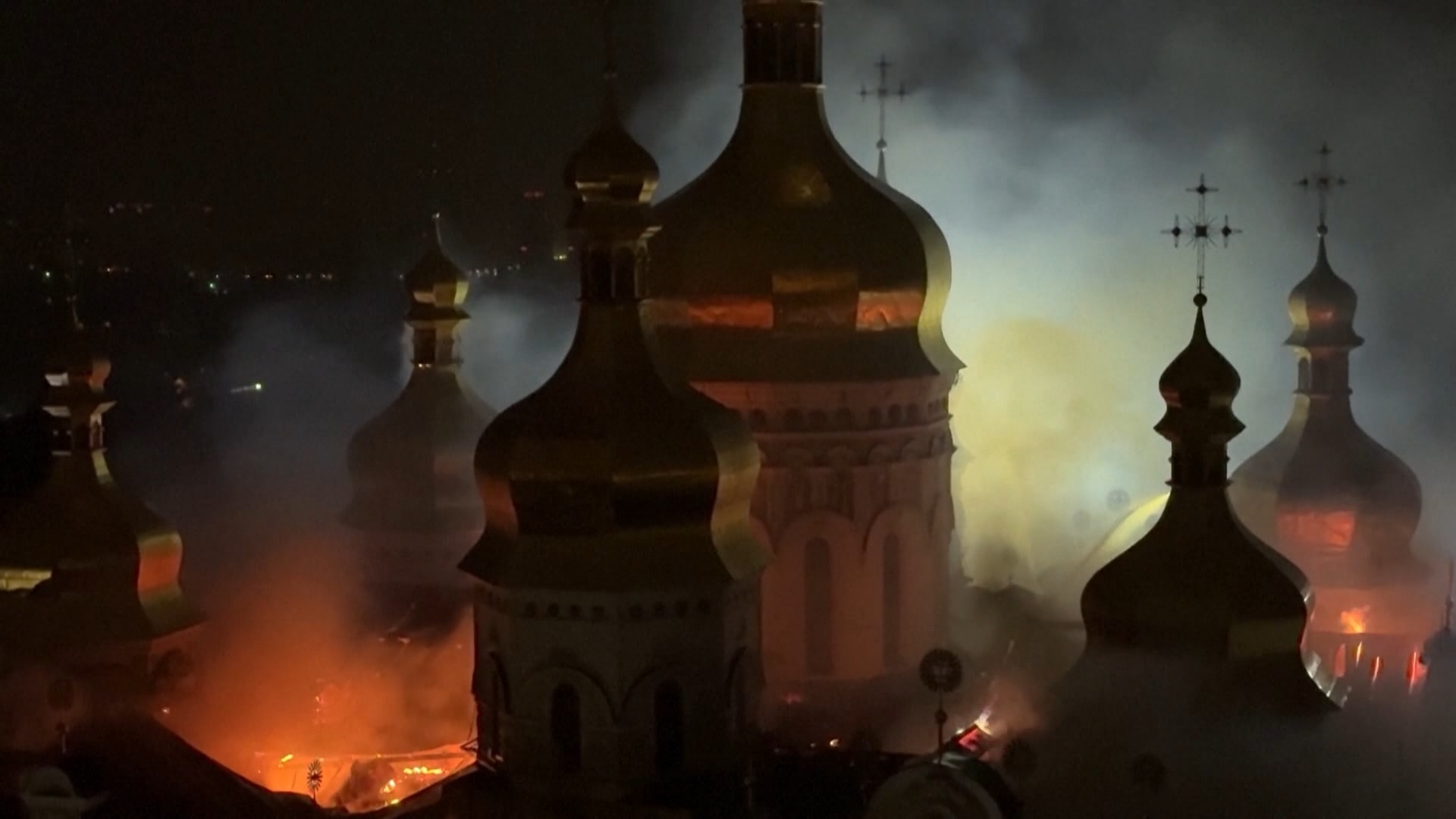 Kyiv’s UNESCO site Pechersk Lavra on fire after Russia strike - ABC News