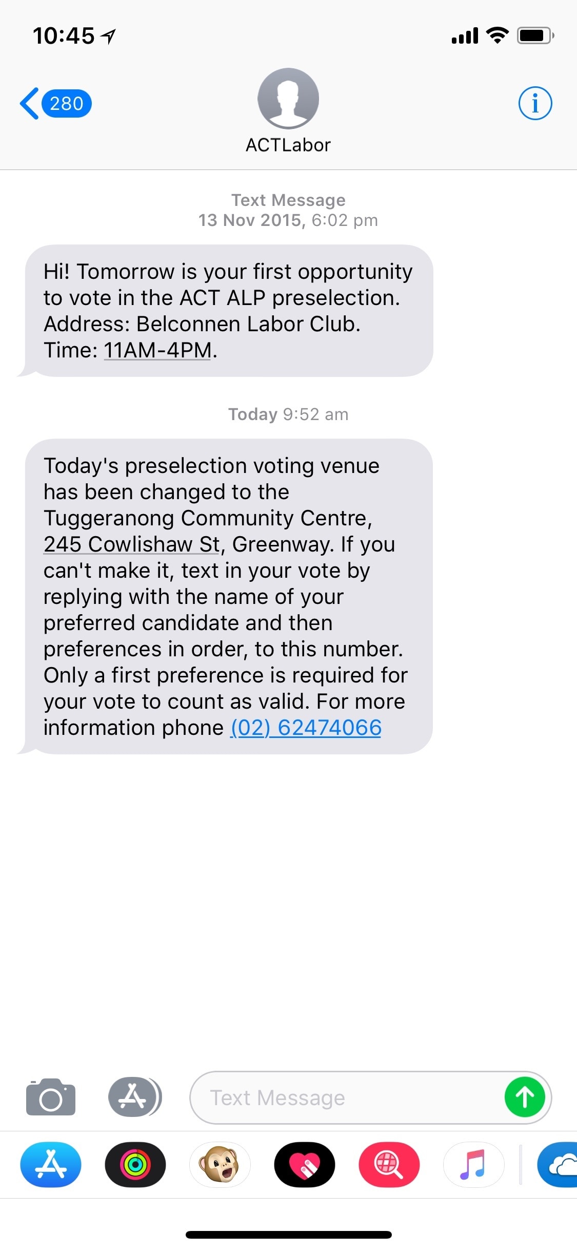 Fake text message sent to ACT Labor preselectors changing location of ...