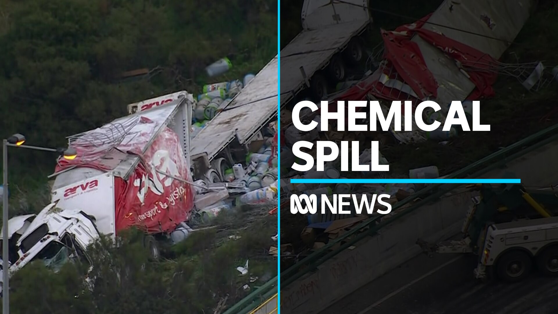 Major chemical spill after truck crash in Melbourne - ABC News