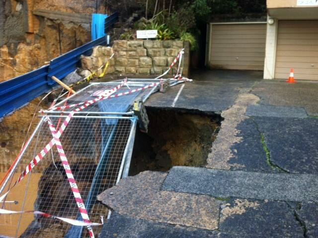 Residents evacuated after driveway collapses from heavy rain on Sydney ...