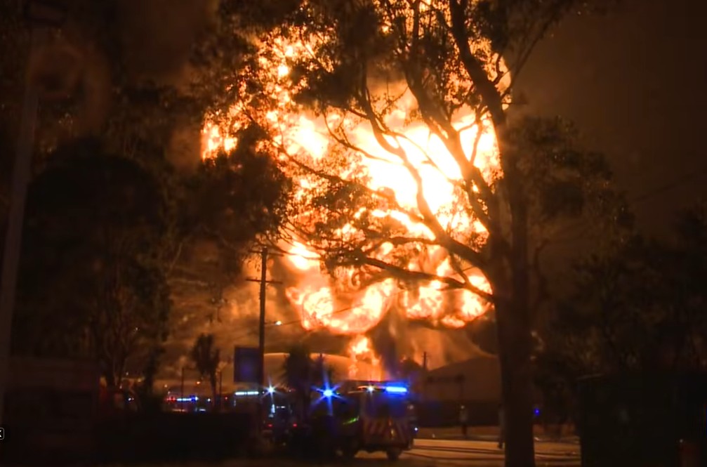 Two fire fighters injured in massive fire at Sydney recycling facility ...