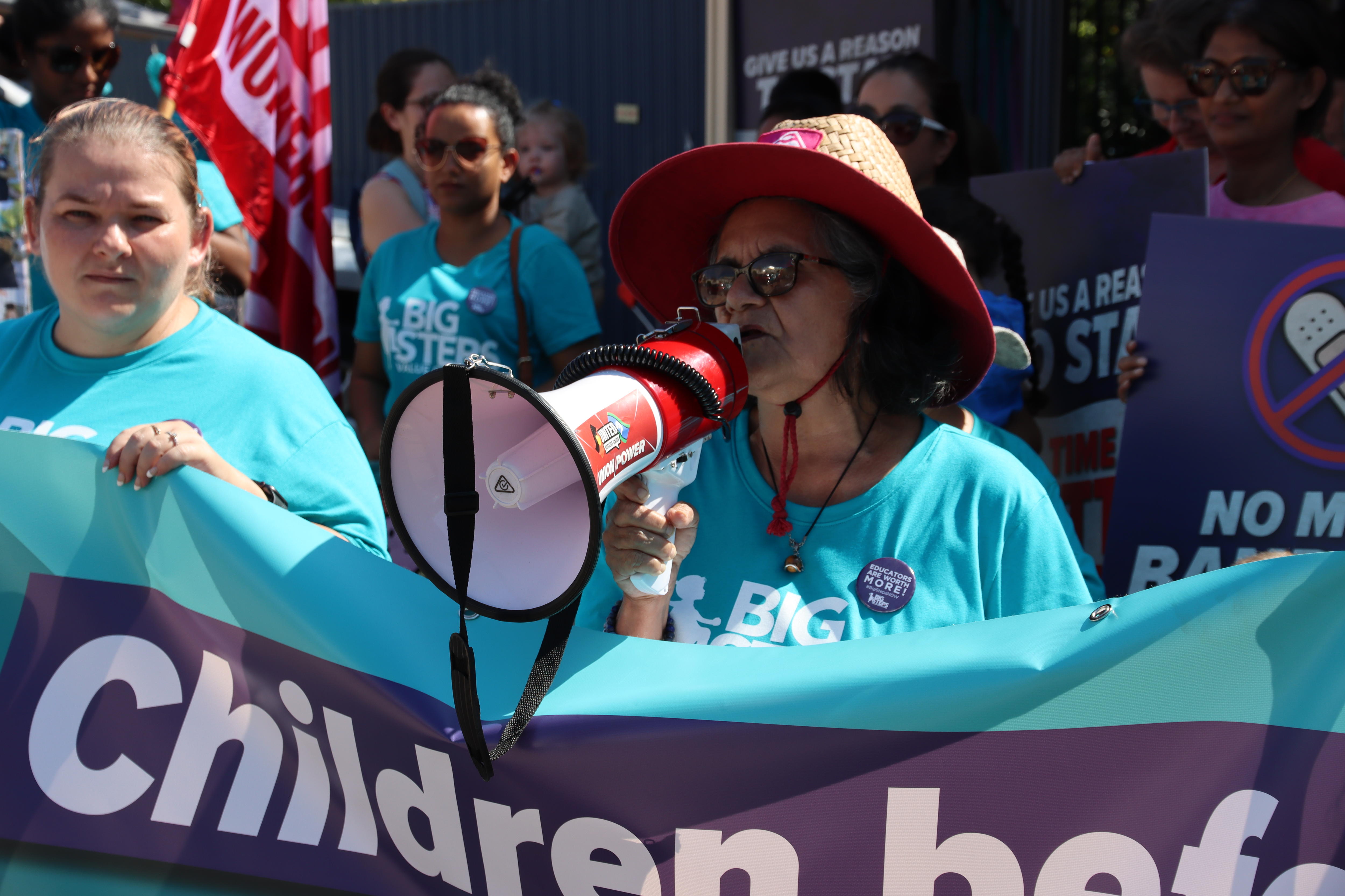 Childcare workers protest across the country, shutting down centres as ...