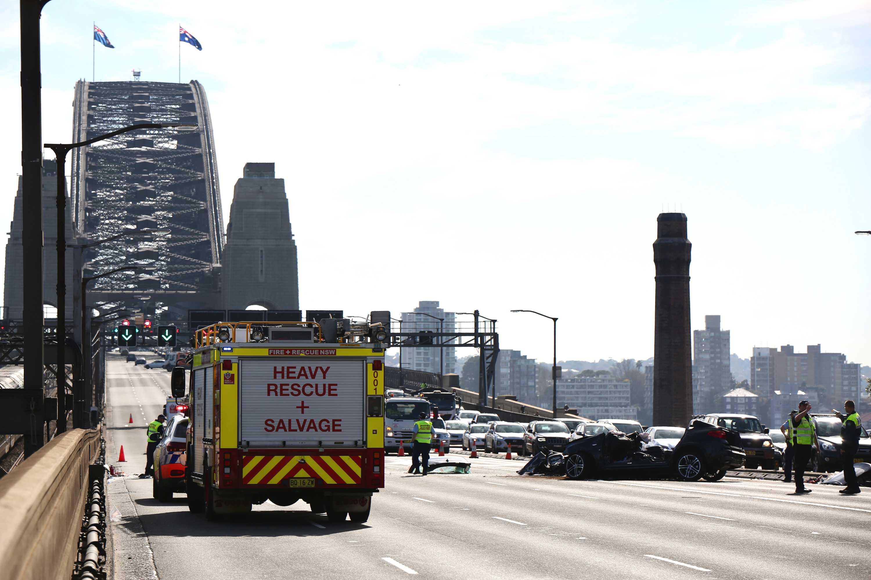 Sydney Harbour Bridge crash leaves one woman dead, several people ...
