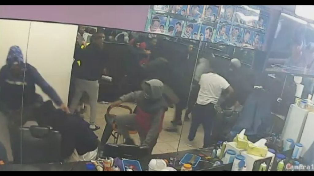 CCTV recorded the Footscray barber shop brawl involving up to 15 men ...