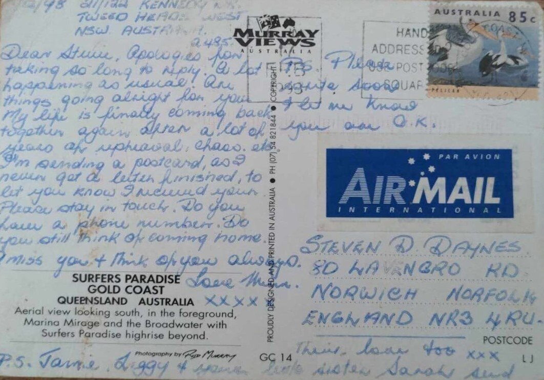 Old postcard from Tweed Heads reunites English woman with biological ...