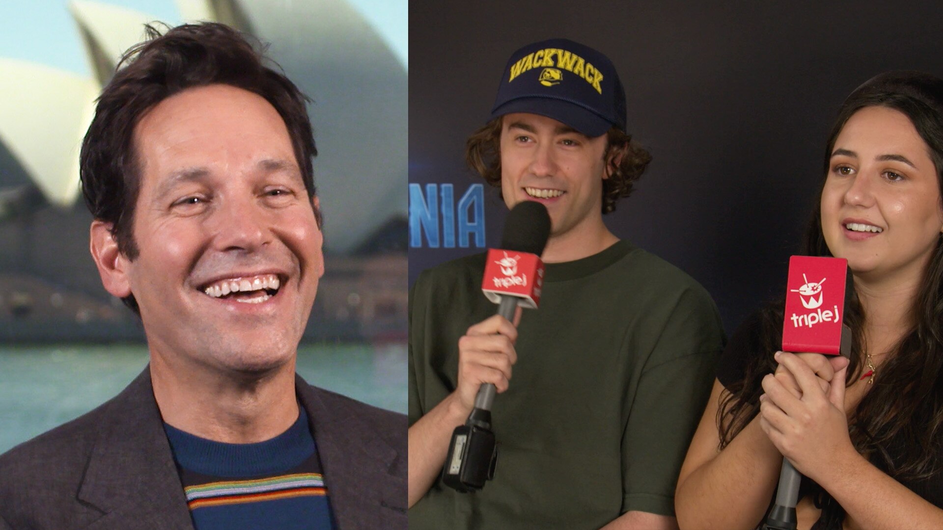 Paul Rudd teaches Bryce and Concetta the art of winking - triple j