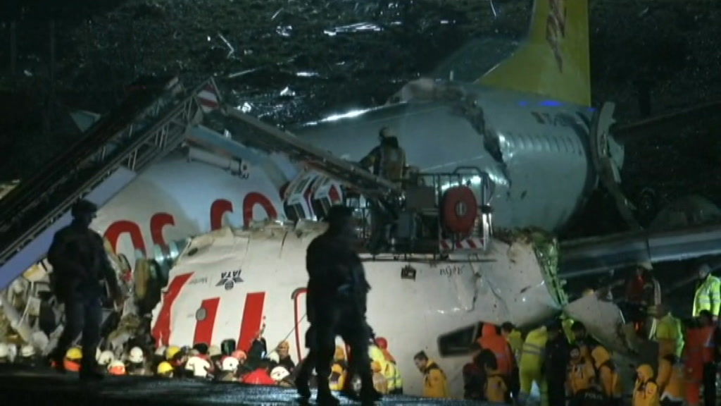 The aircraft broke apart after landing - ABC News