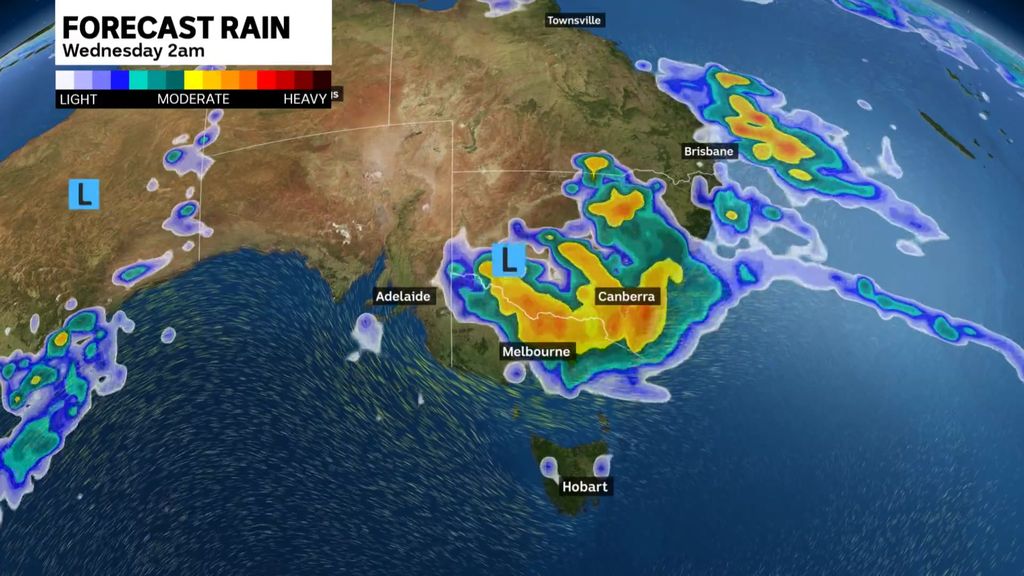 Low pressure system to bring widespread rain to south-east - ABC News