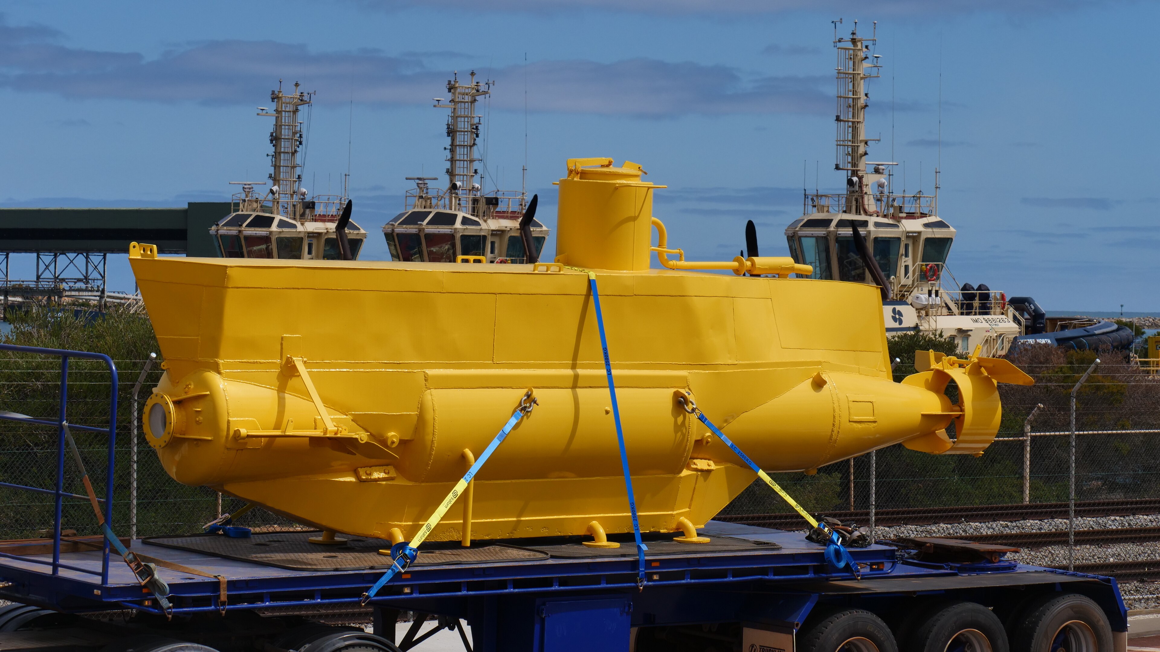 Geraldton's yellow submarine re-berthed after years of rust and ...
