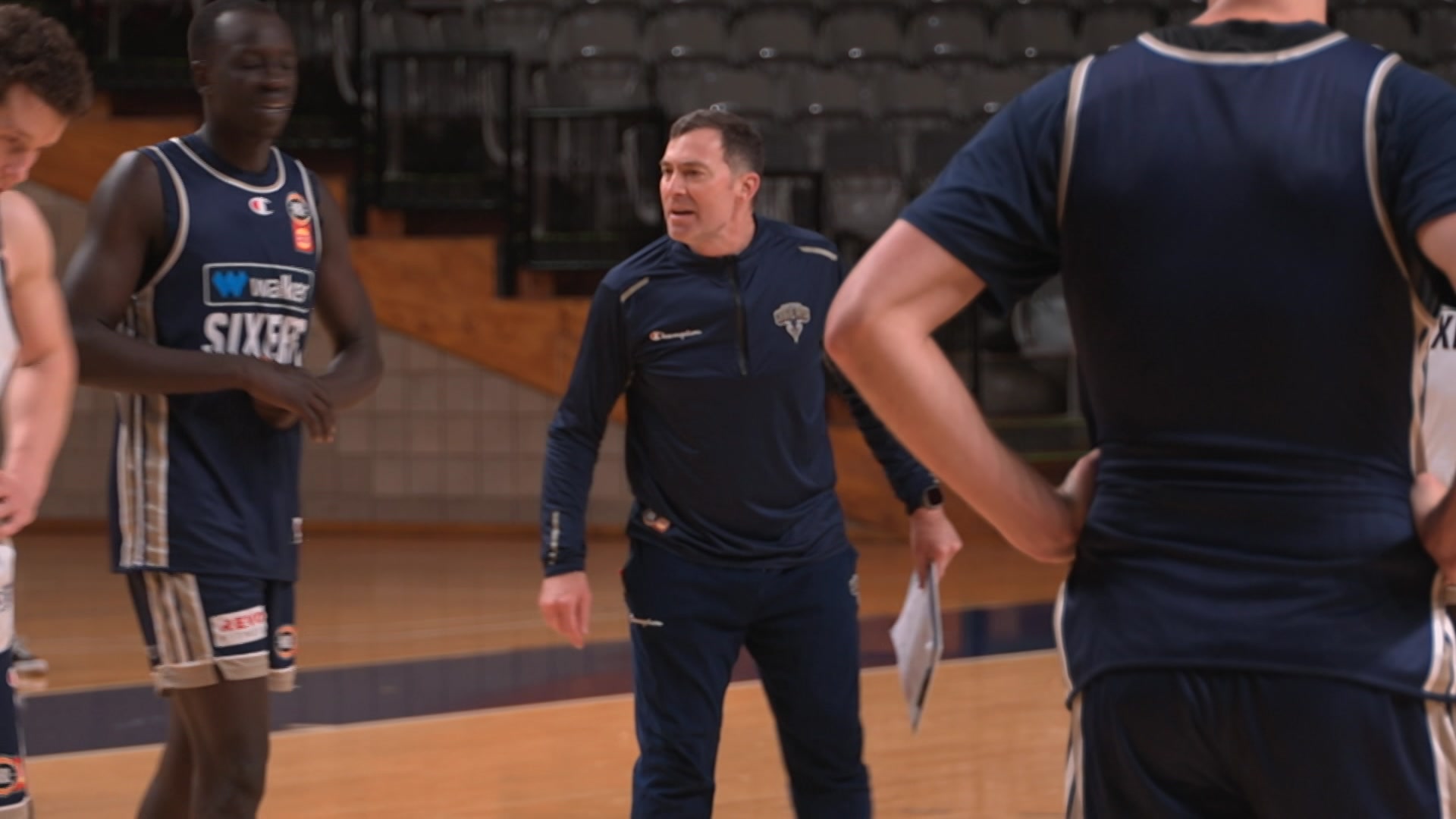 36ers coach Mike Wells delivers a spray - ABC News