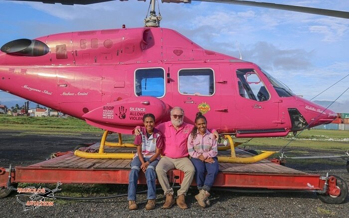 Tripla PNG meri trein long kamap helikopta pailot - ABC Pacific