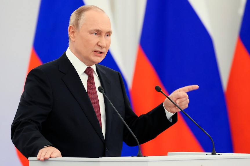 Russian President Vladimir Putin announces the annexation of four ... Russian President Vladimir Putin announces the annexation of four ...