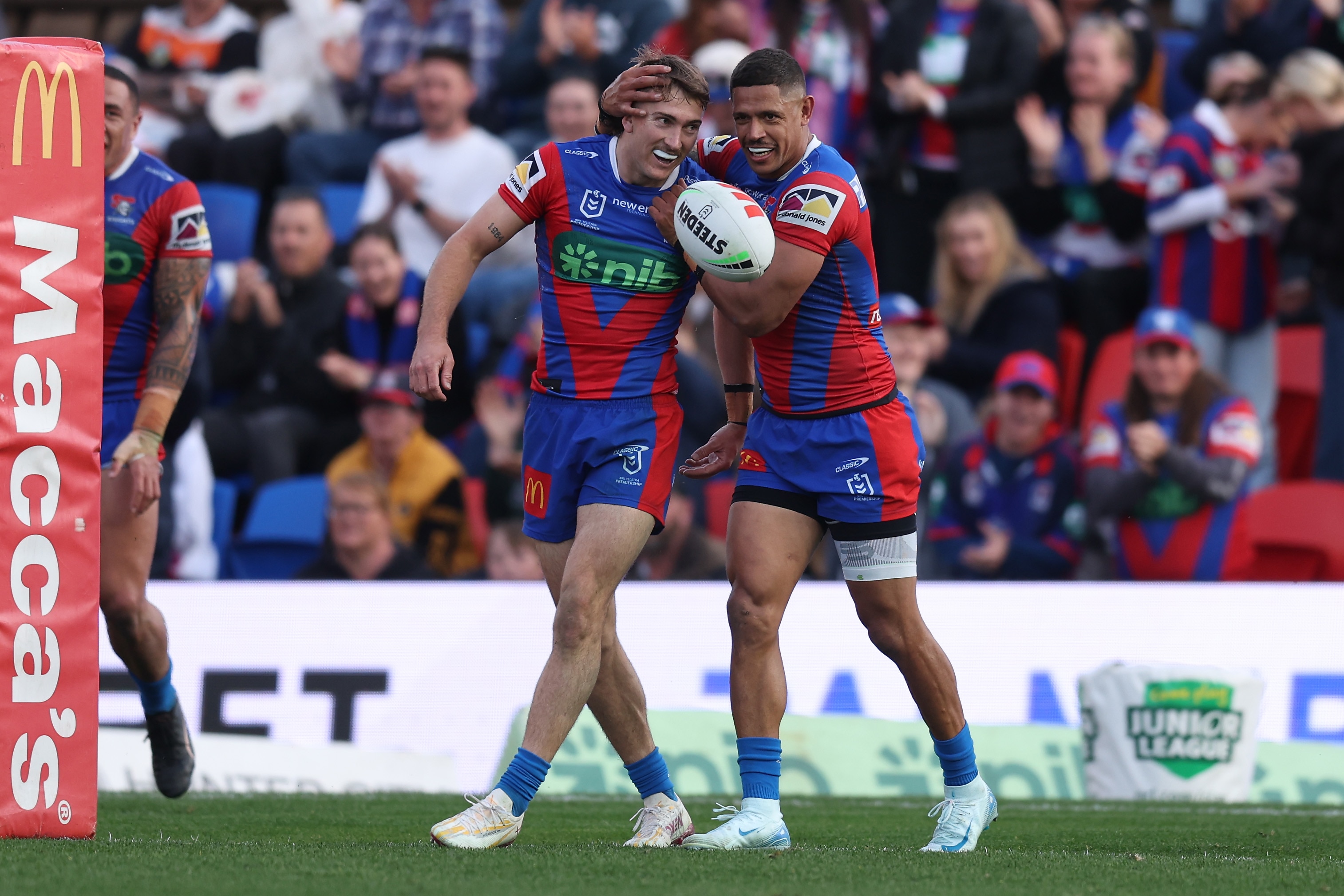 NRL wrap: Fletcher Sharpe scores four tries as Knights down Tigers 34 ...