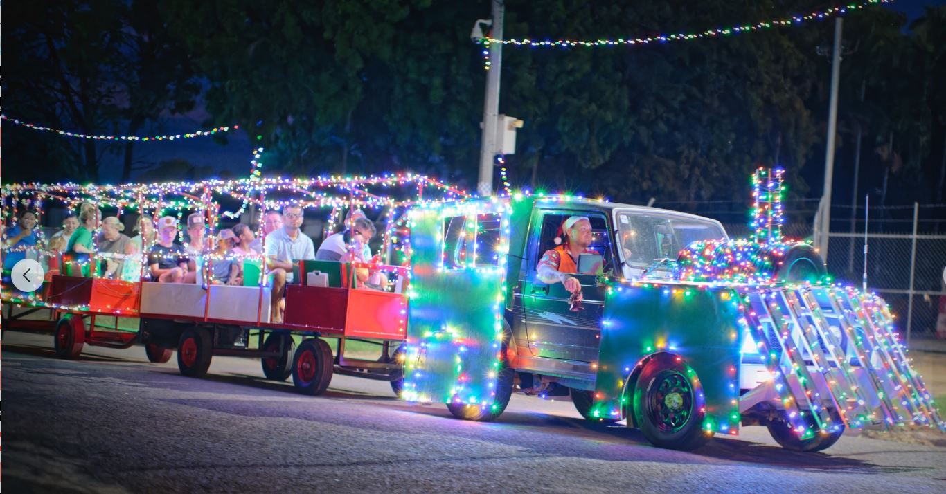 Katherine jumps aboard festive spirit with decked out Christmas train ...