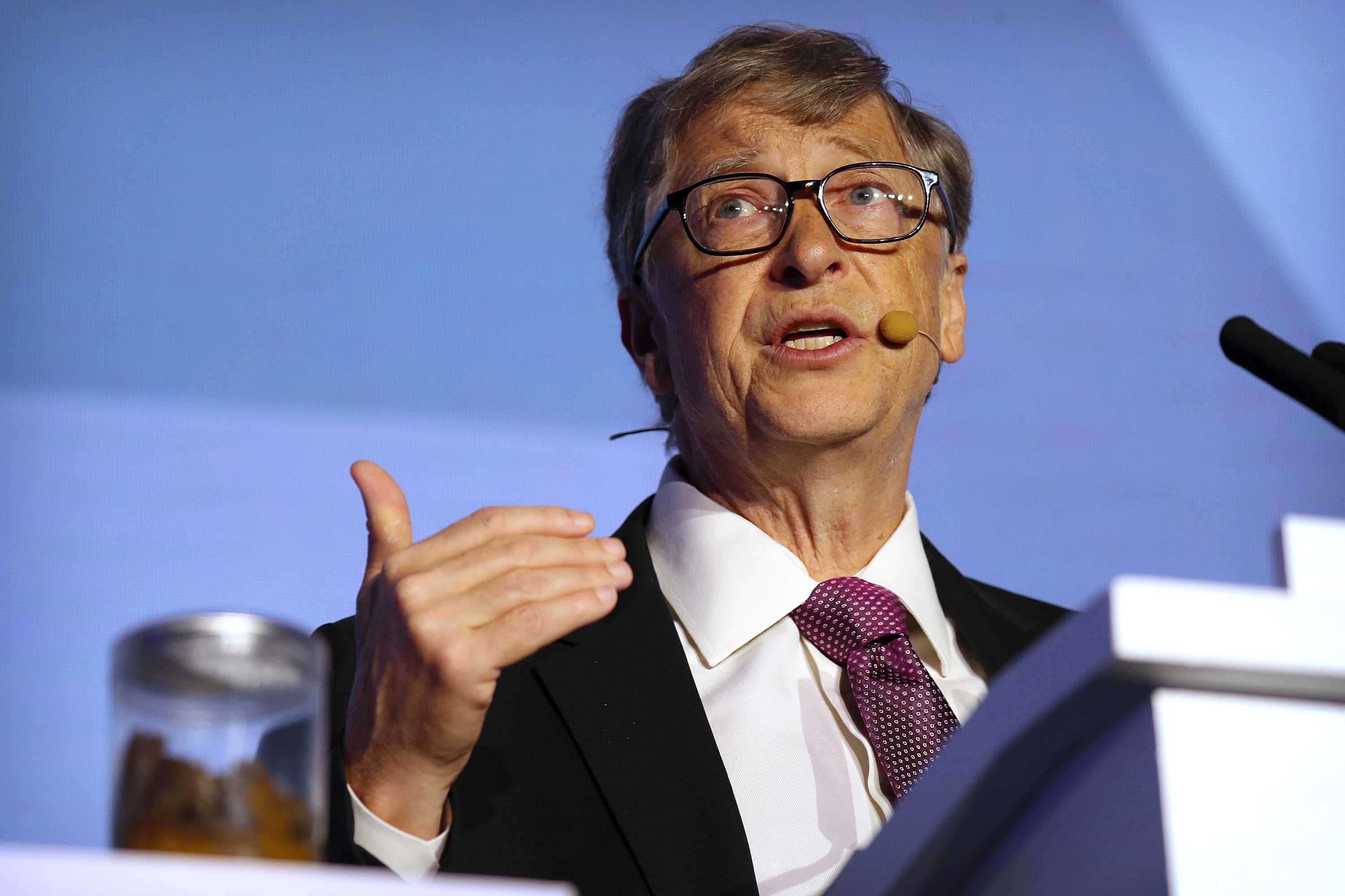 Bill Gates gives speech next to jar of faeces to make plea for safe ...