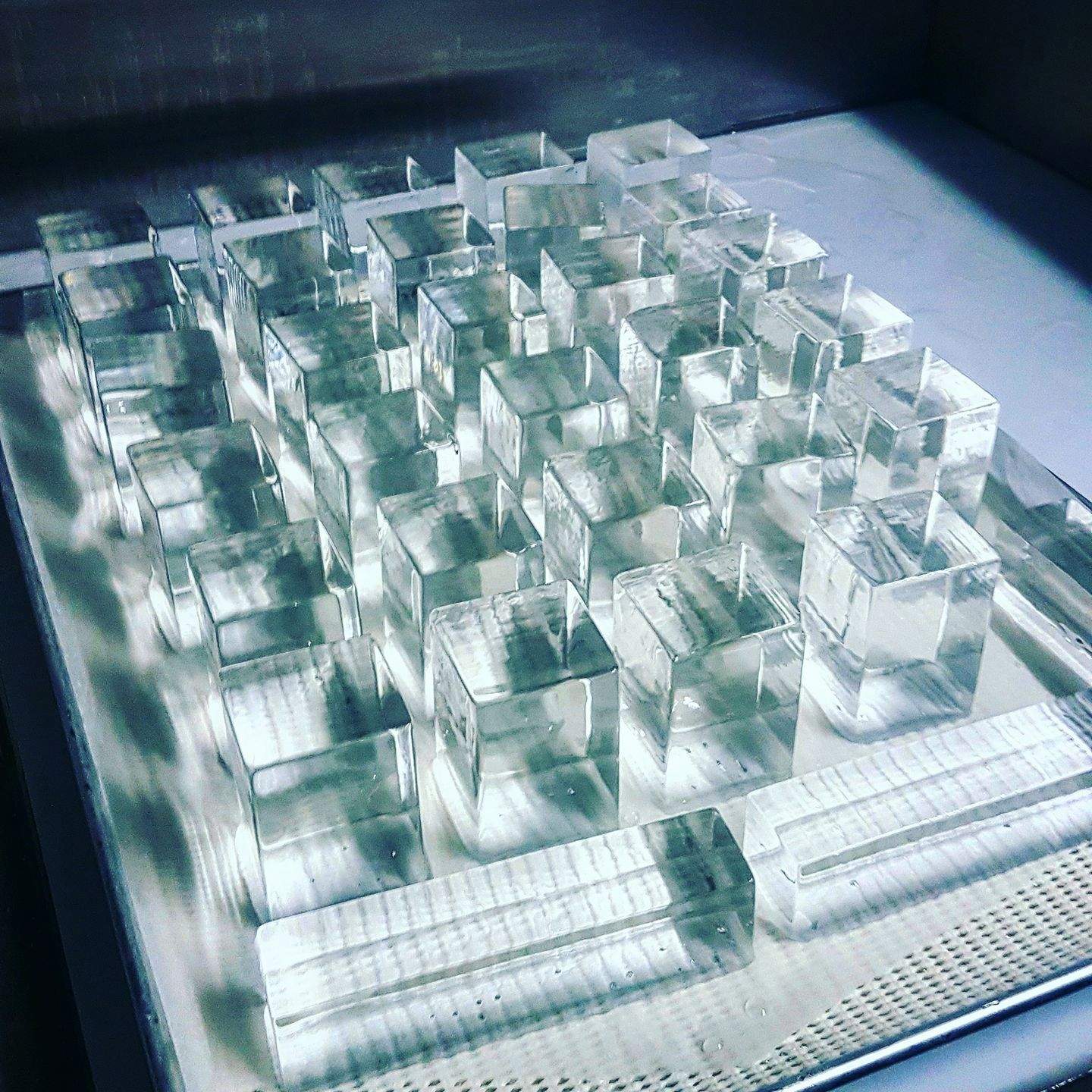 Perfectly clear ice blocks are just a matter of how you freeze them ...